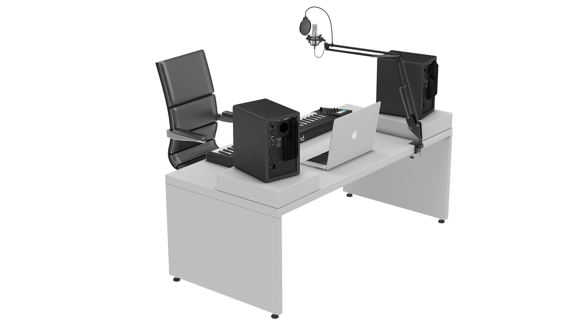 3D Model Home Music Studio Desk - TurboSquid 2296604