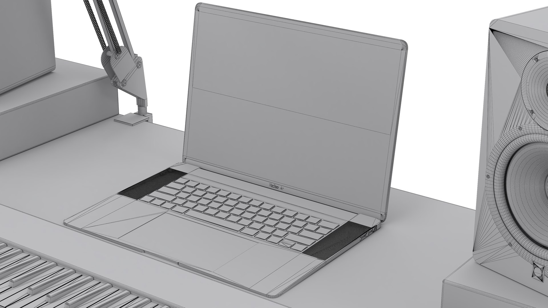 3D Model Home Music Studio Desk - TurboSquid 2296604