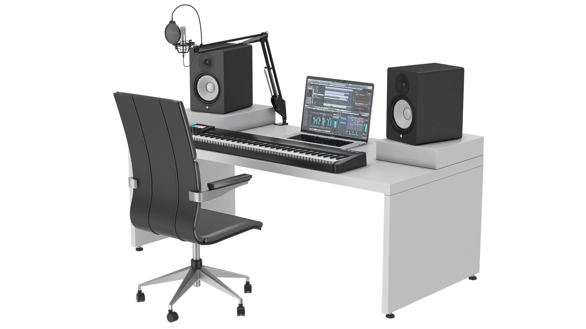 3D Model Home Music Studio Desk - TurboSquid 2296604