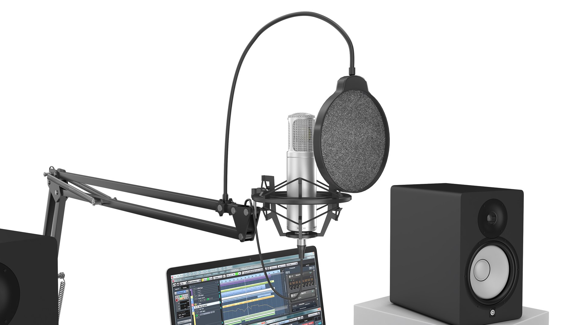 3D Model Home Music Studio Desk - TurboSquid 2296604