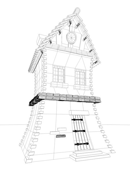 cartoon house 3d model