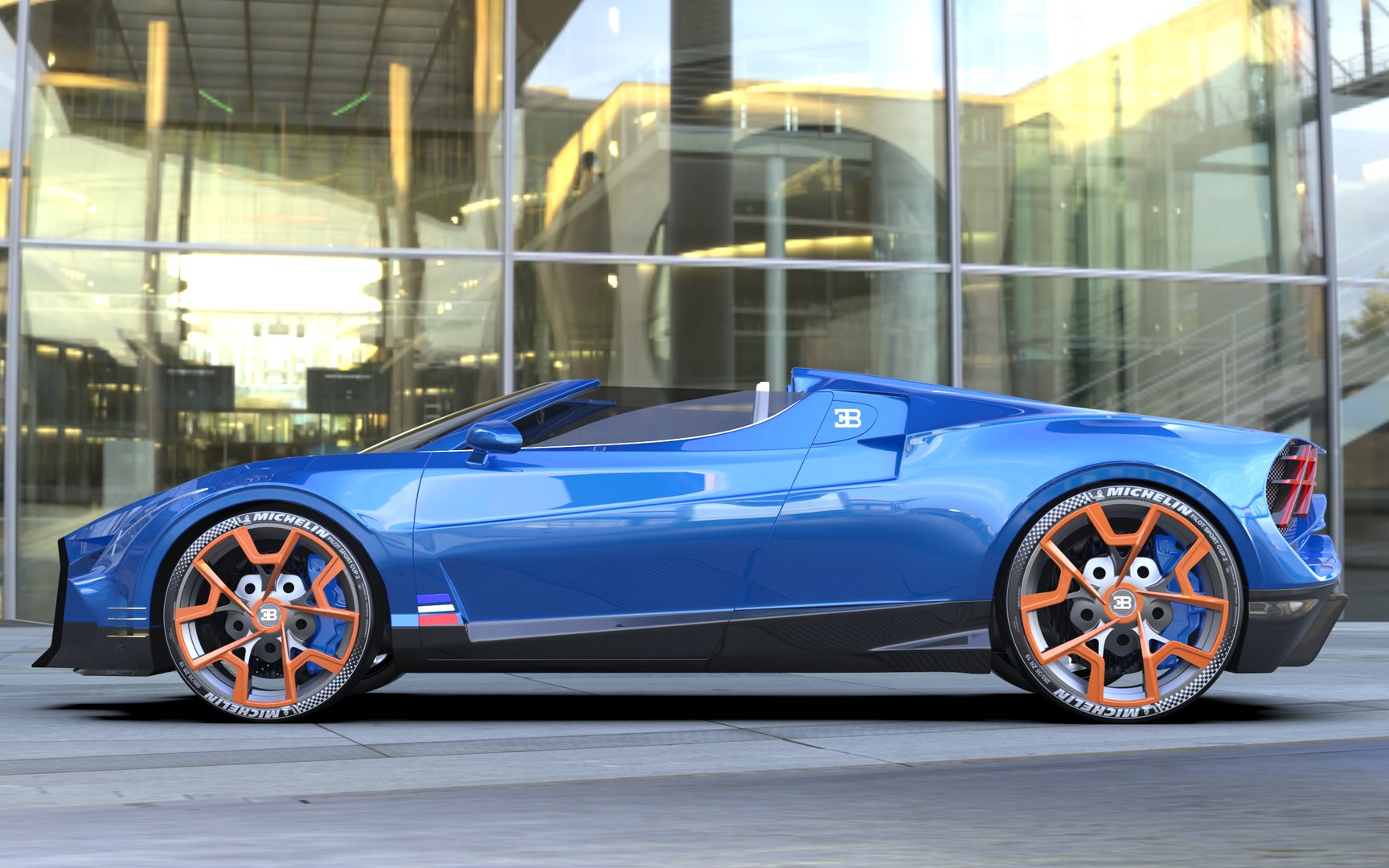 3D Model Bugatti Mistral Concept Car 3D Model Custom Front Rear ...