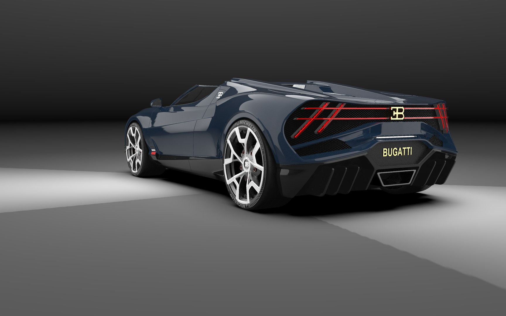 3D Model Bugatti Mistral Concept Car 3D Model Custom Front Rear ...
