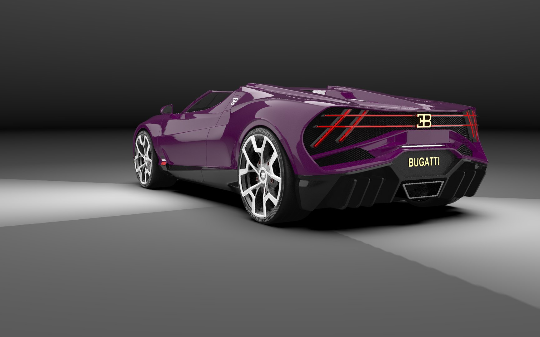 3D Model Bugatti Mistral Concept Car 3D Model Custom Front Rear ...