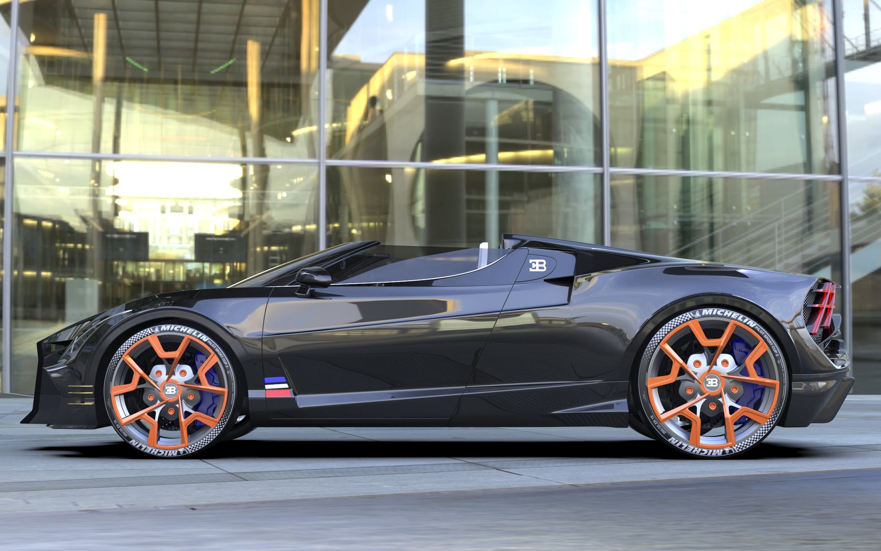 3D Model Bugatti Mistral Concept Car 3D Model Custom Front Rear ...