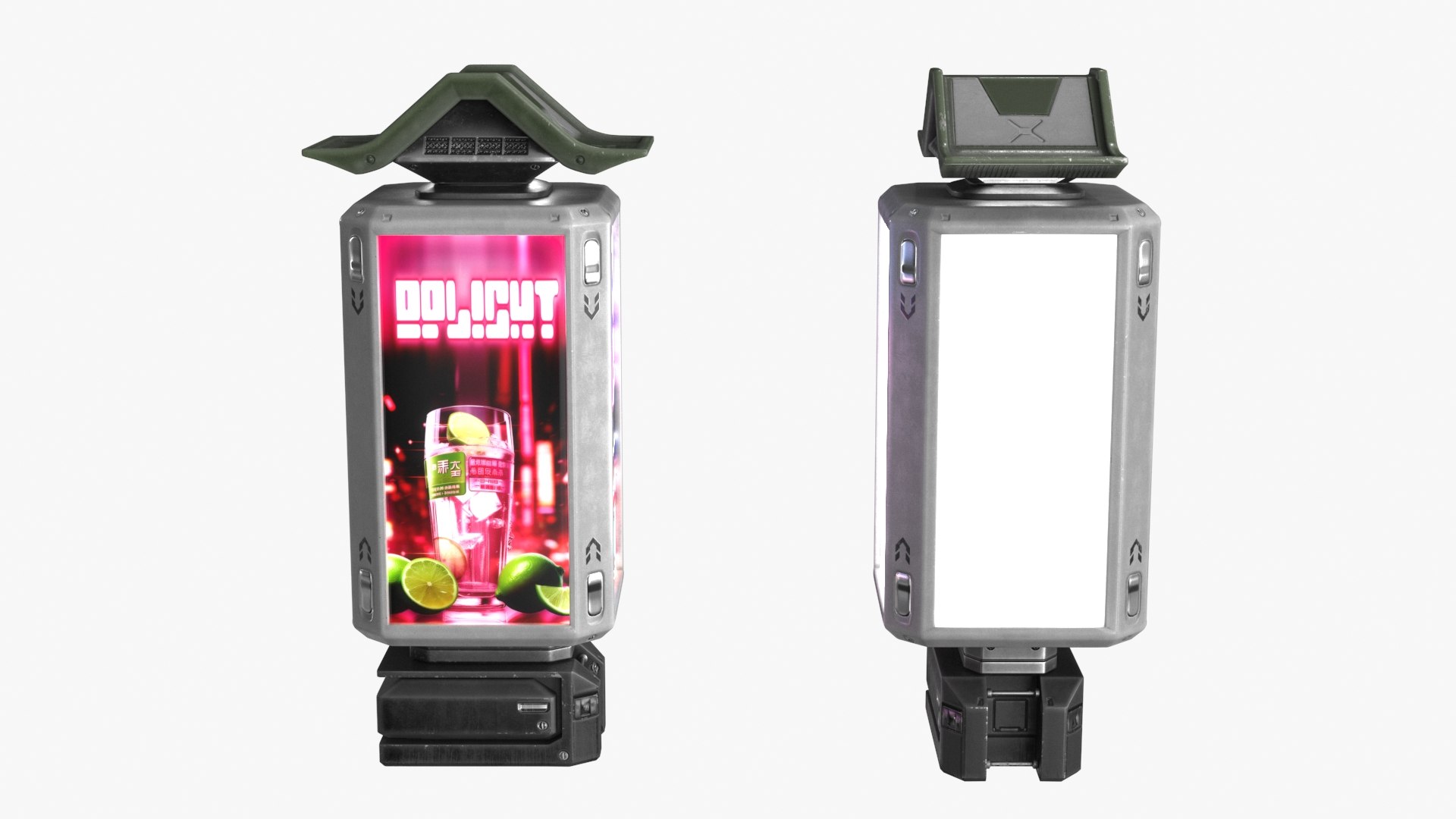 Sci-fi Billboard Sign Set Of 3 3D Model - TurboSquid 2134225