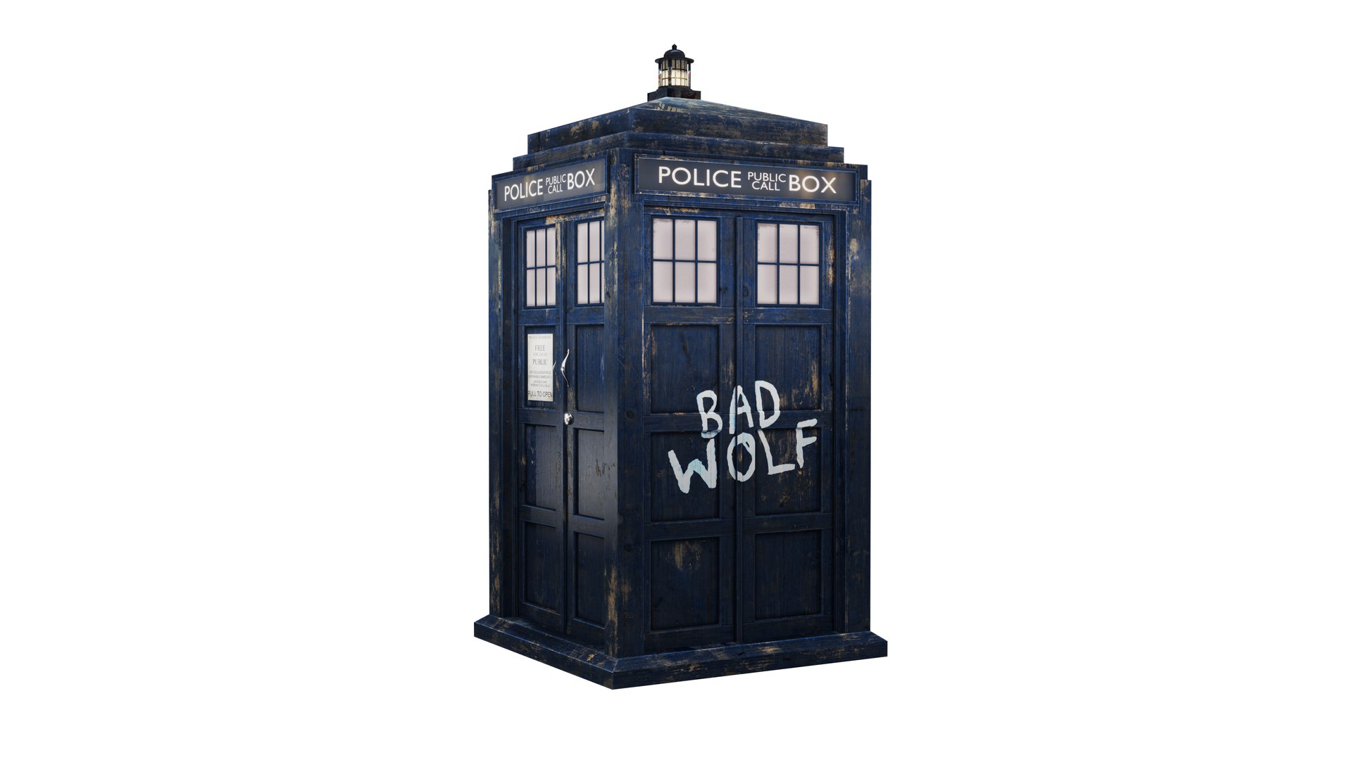 Tardis 2005 Destroyed Bad Wolf Version 3D Model - TurboSquid 2227371