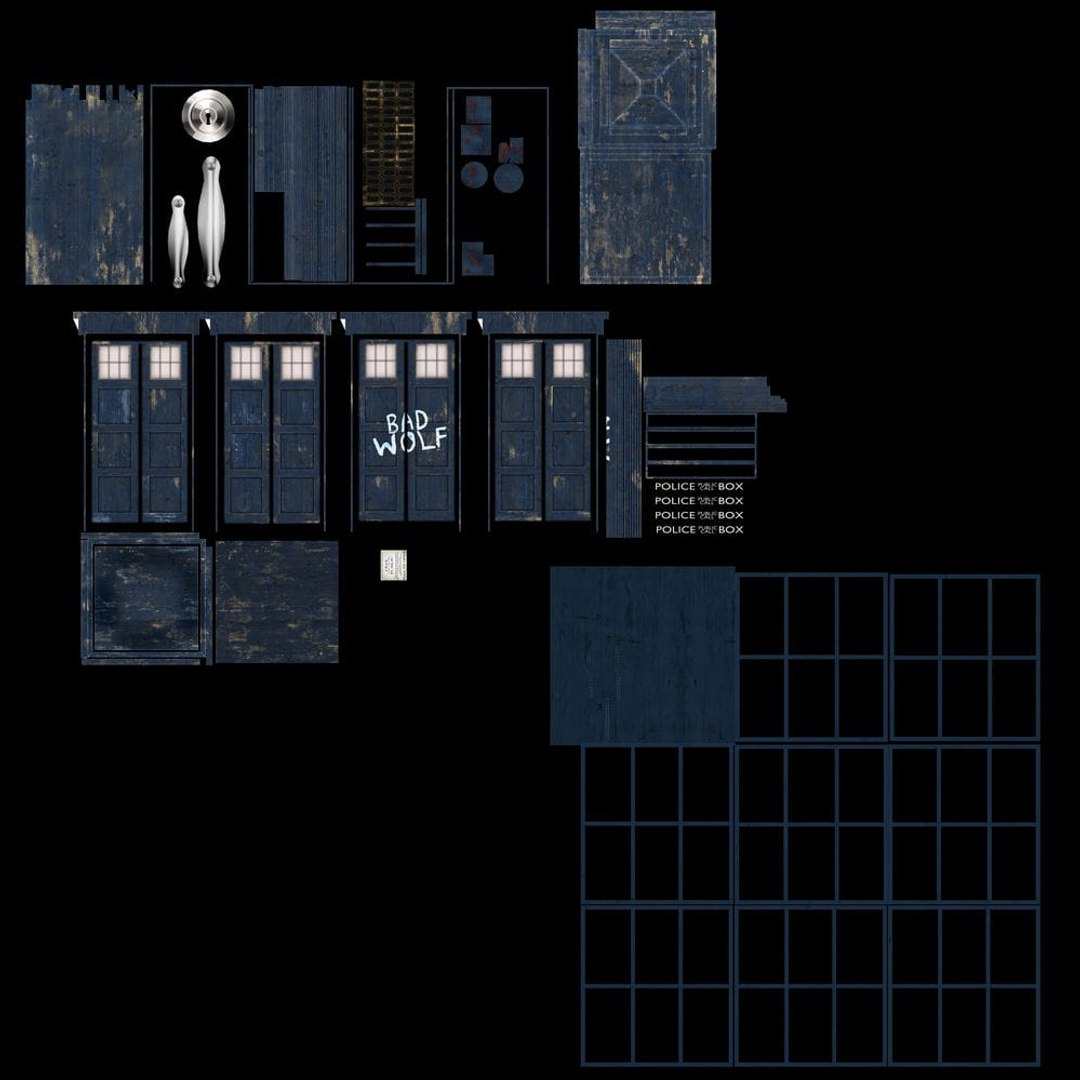 Tardis 2005 Destroyed Bad Wolf Version 3D Model - TurboSquid 2227371