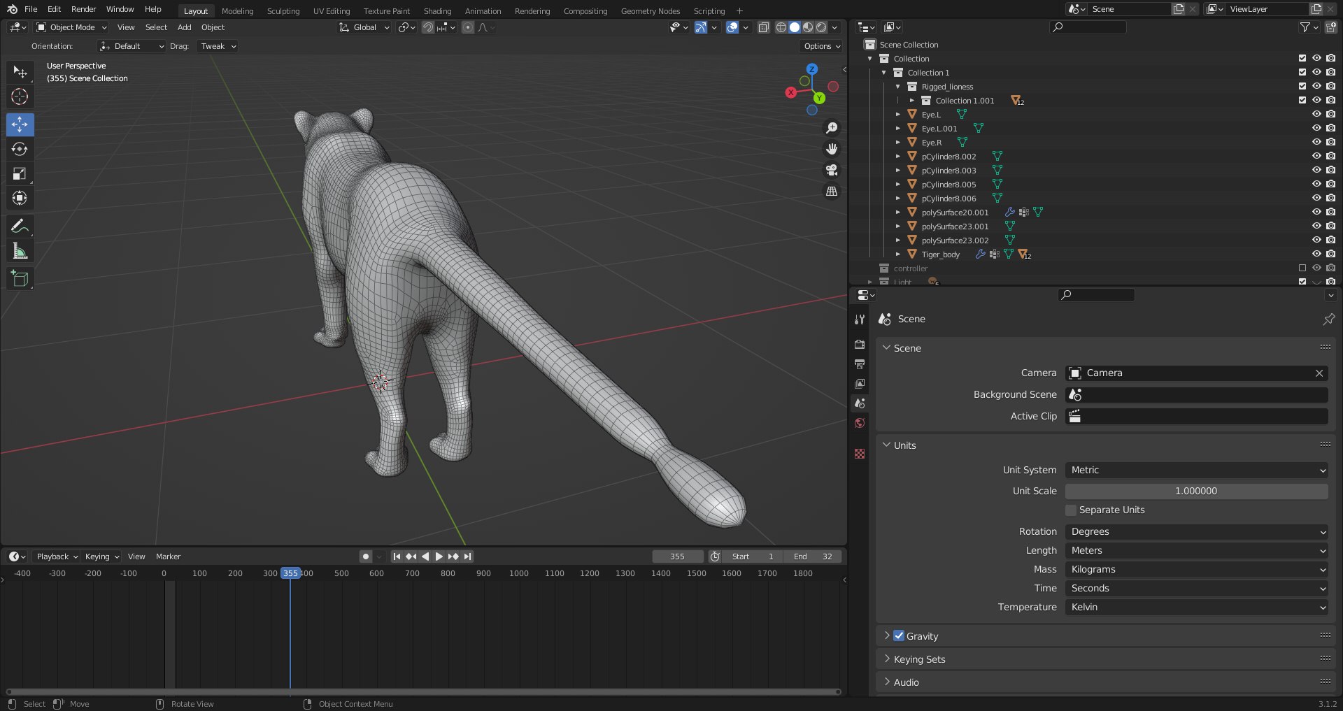 Fur White Tiger Rigged And Animation In Blender Unity 3D - TurboSquid 2095273
