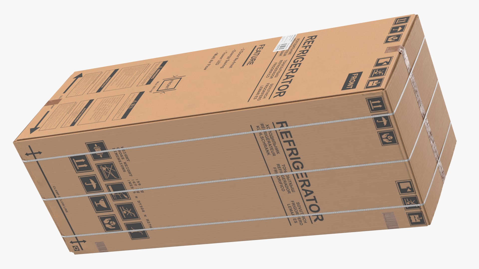 Refrigerator Cardboard Package Box New 3D Model - TurboSquid 2115392