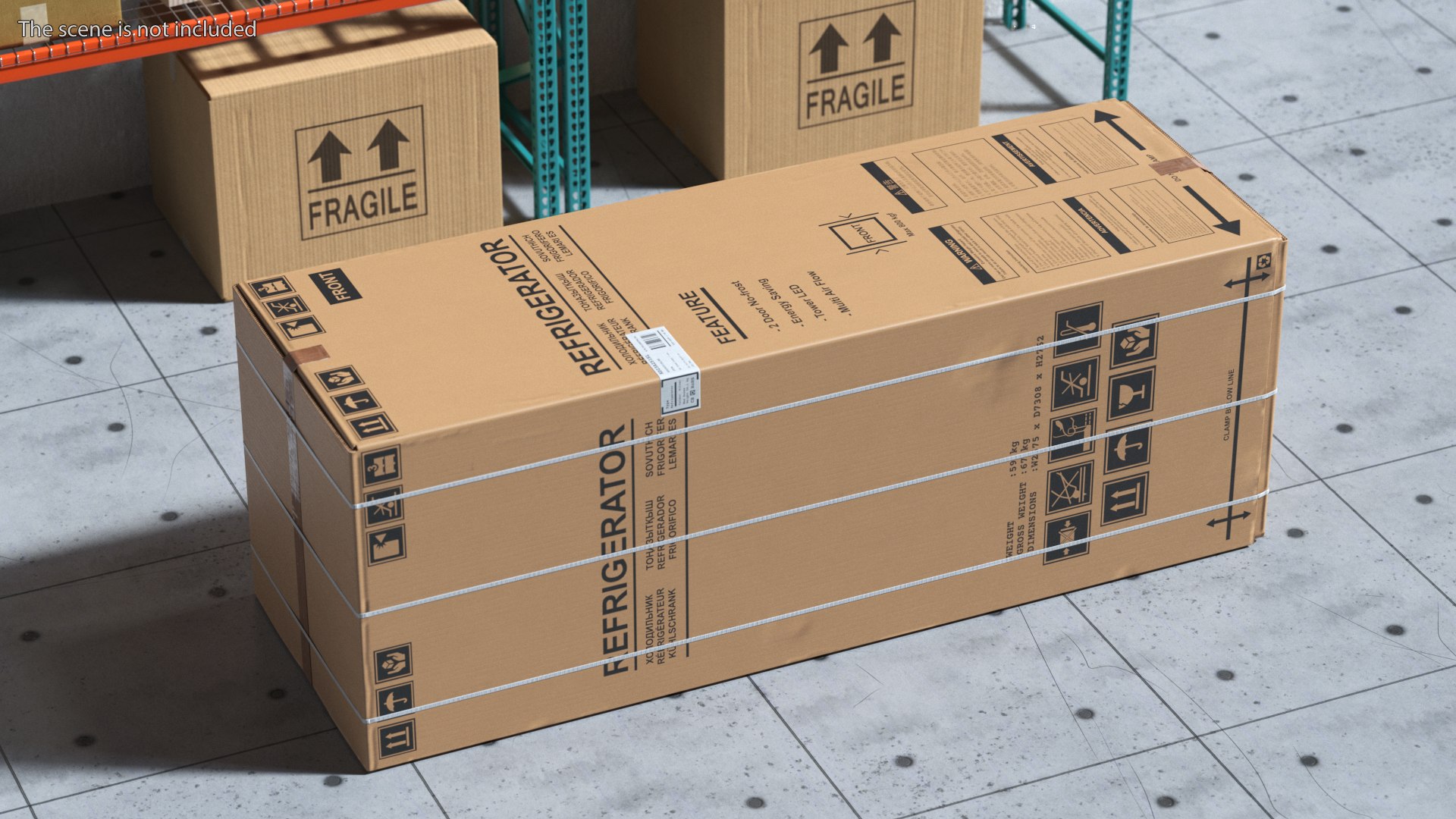 Refrigerator Cardboard Package Box New 3D Model - TurboSquid 2115392