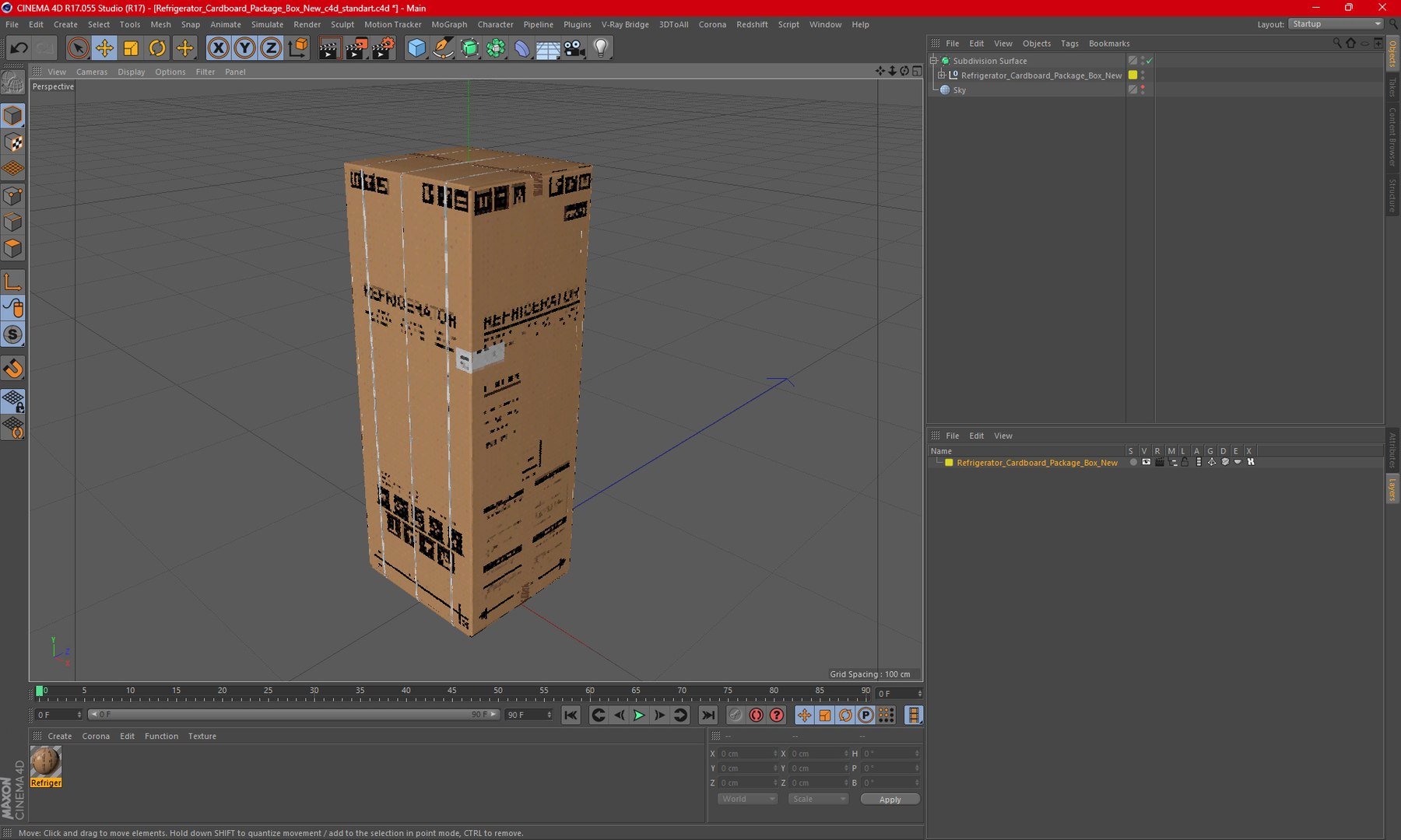 Refrigerator Cardboard Package Box New 3D model - TurboSquid 2115392