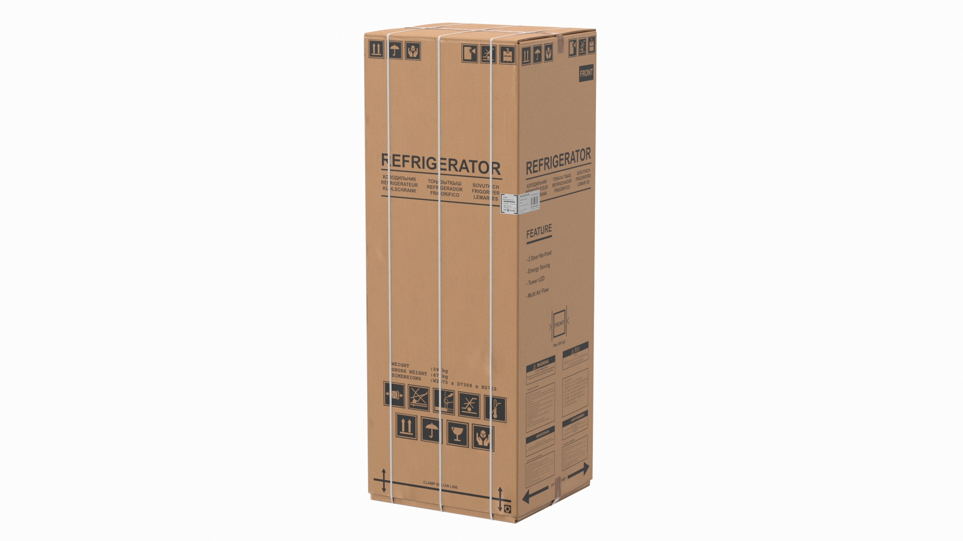 Refrigerator Cardboard Package Box New 3D Model - TurboSquid 2115392