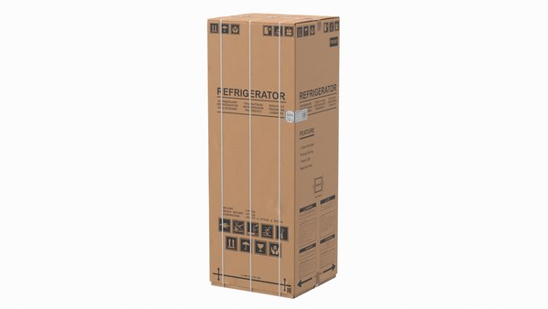 modelo 3d Caja de paquete de cartón para refrigerador Nuevo ...