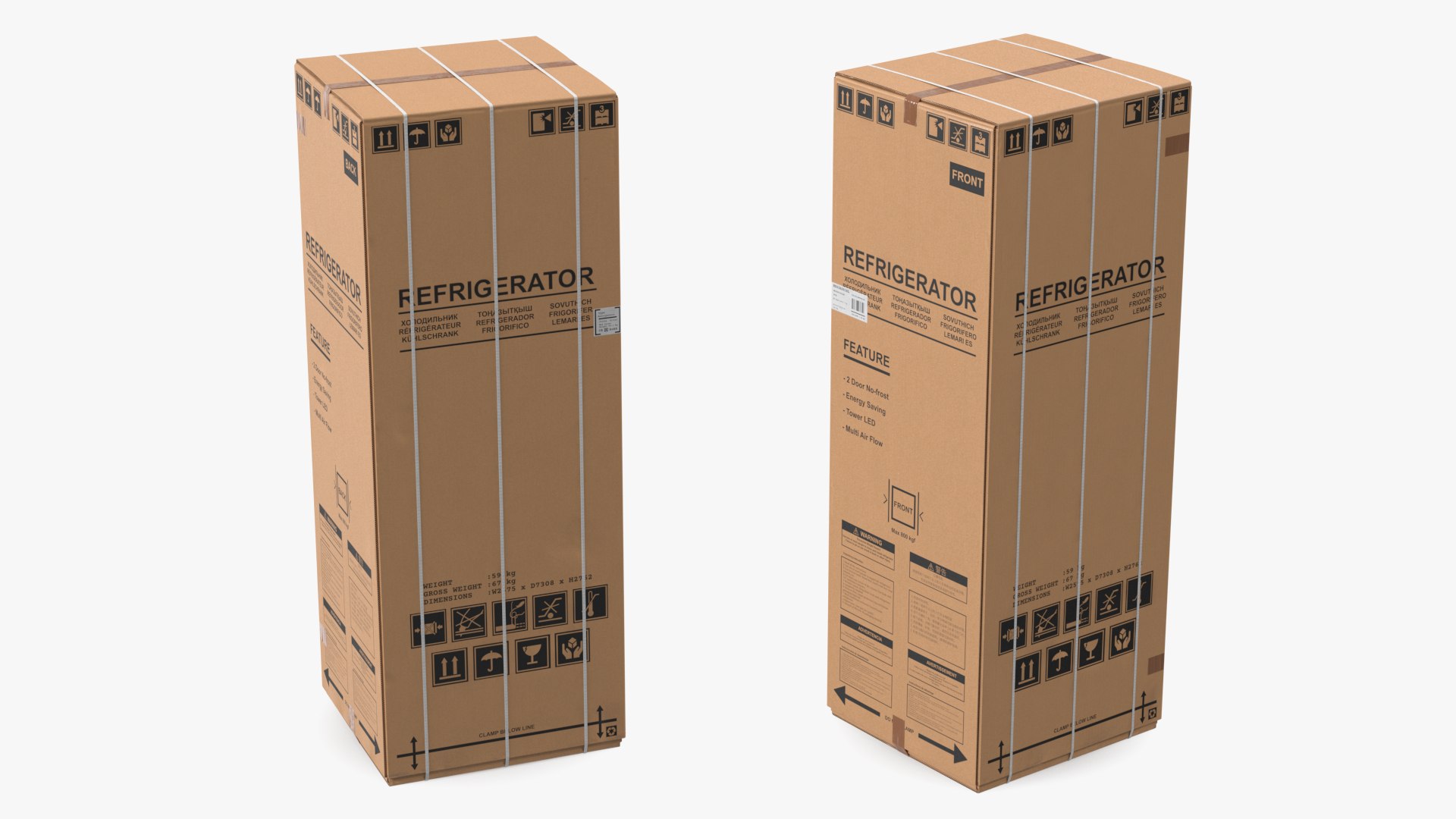 Refrigerator Cardboard Package Box New 3D Model - TurboSquid 2115392