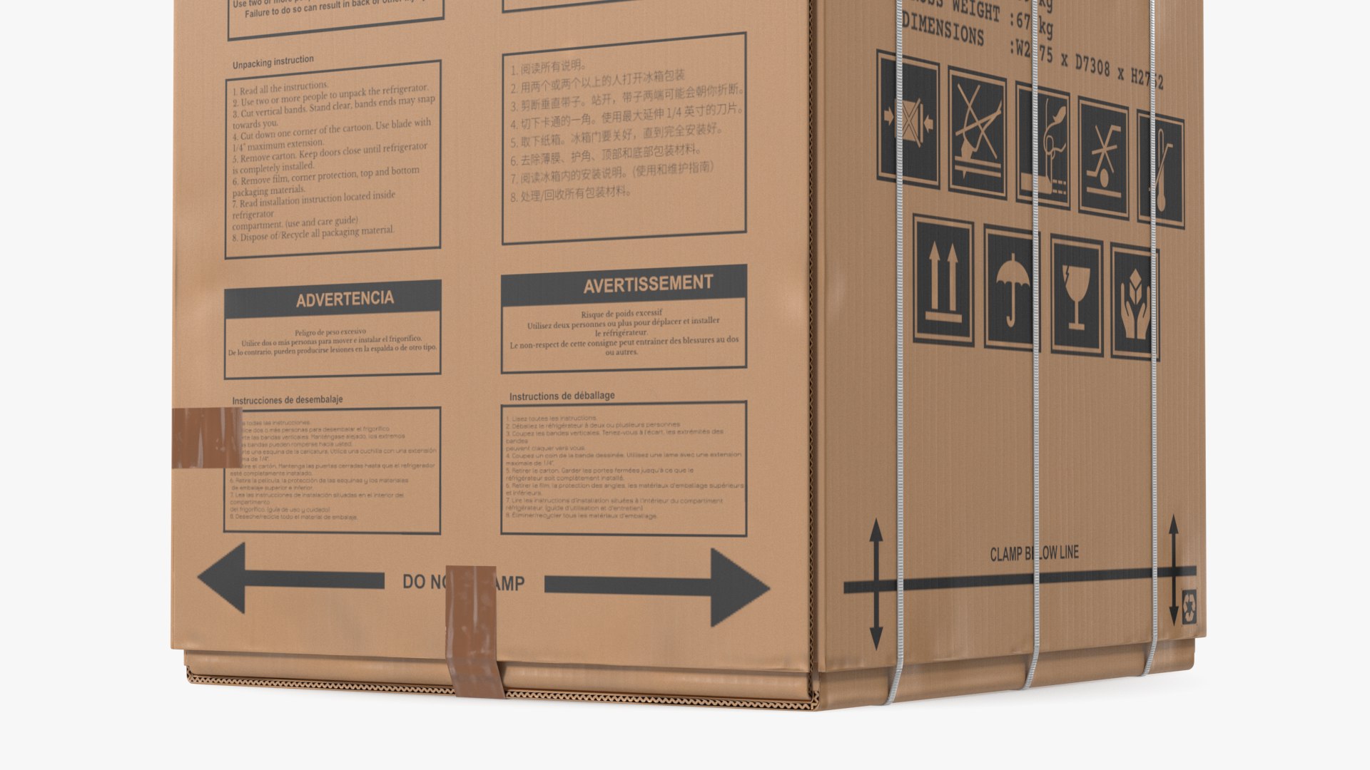 Refrigerator Cardboard Package Box New 3D Model - TurboSquid 2115392