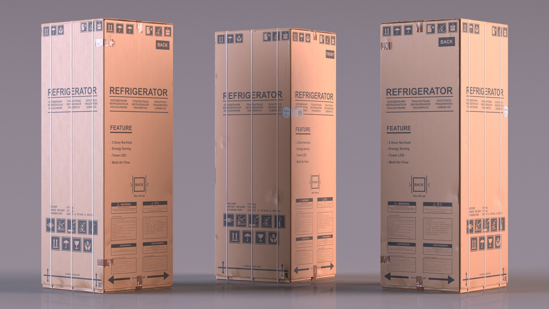 Refrigerator Cardboard Package Box New 3D Model - TurboSquid 2115392
