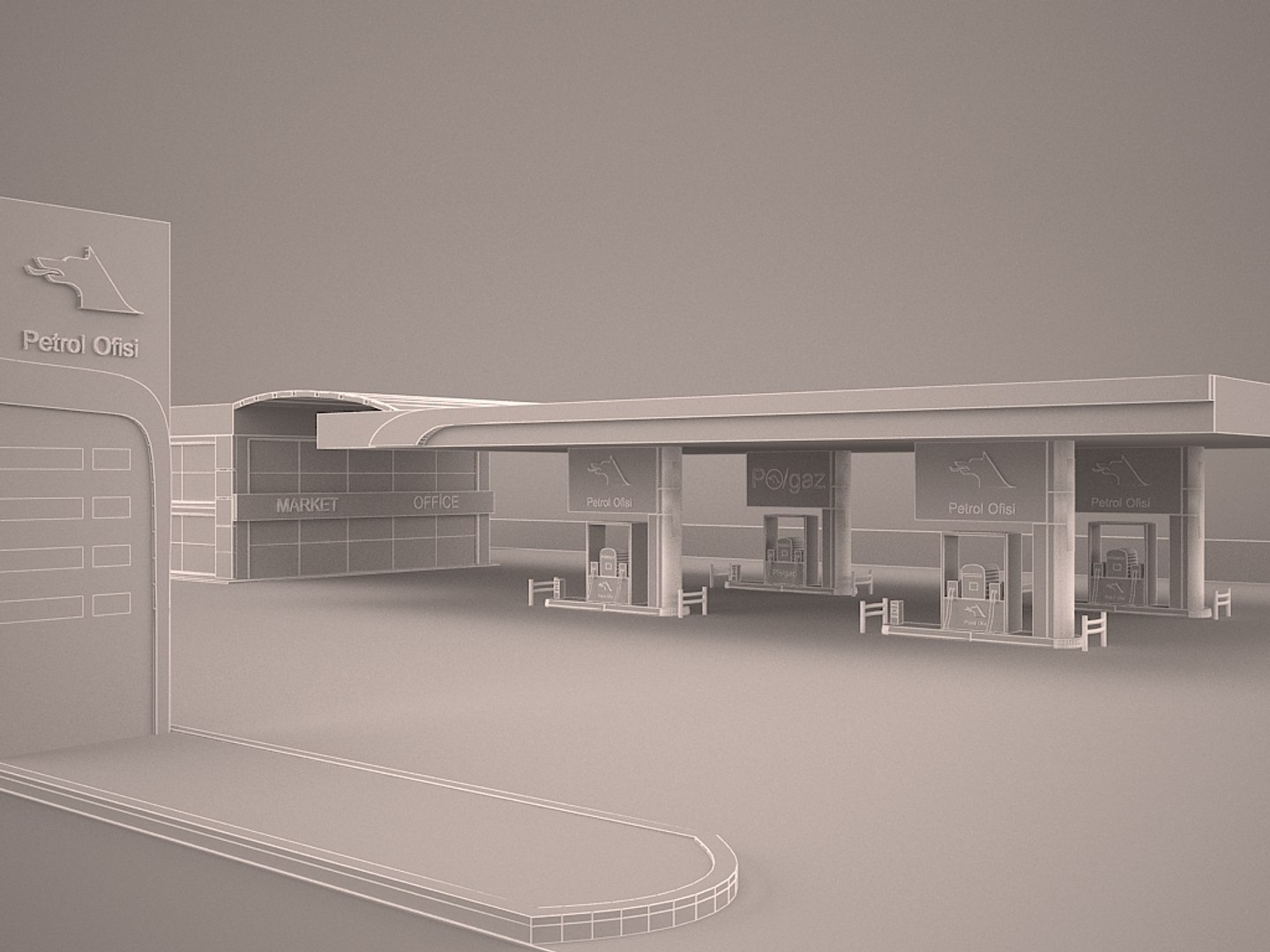 3D Gas Station Model - TurboSquid 1424813