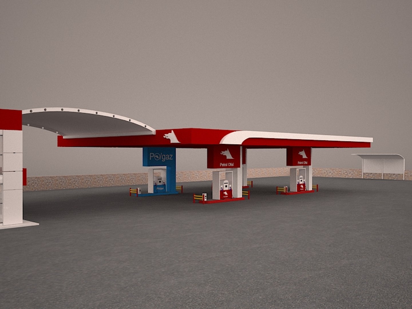 3D Gas Station Model - TurboSquid 1424813