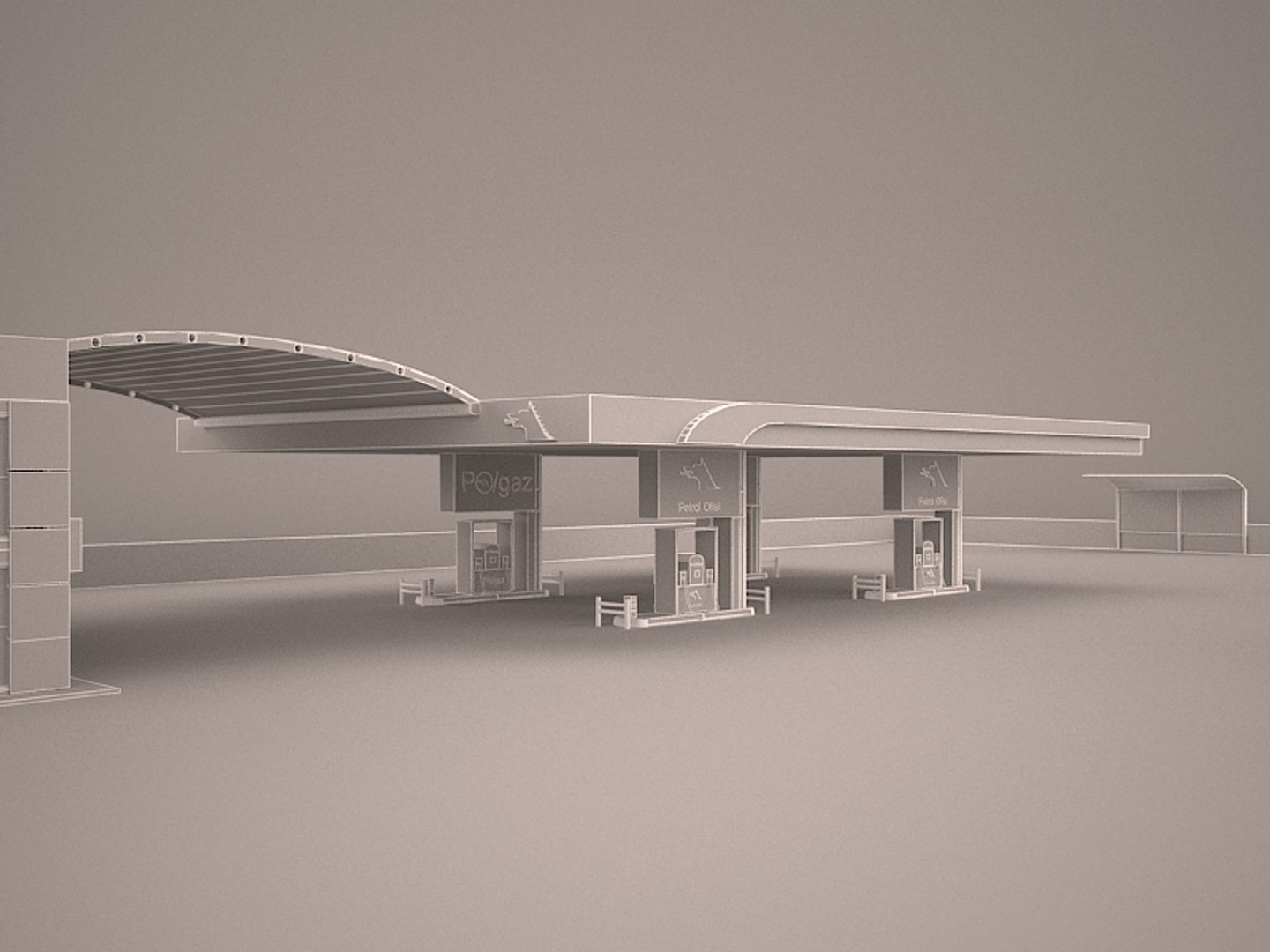 3D Gas Station Model - TurboSquid 1424813