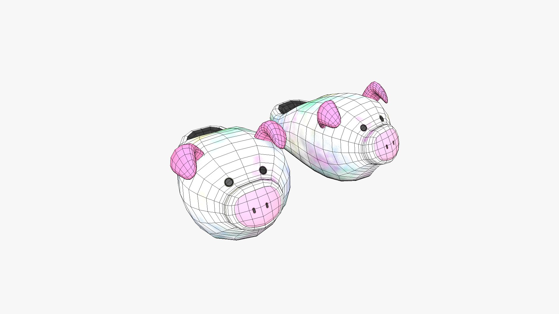 3D model Slippers B10 Colored Pig - Costume Character Design ...