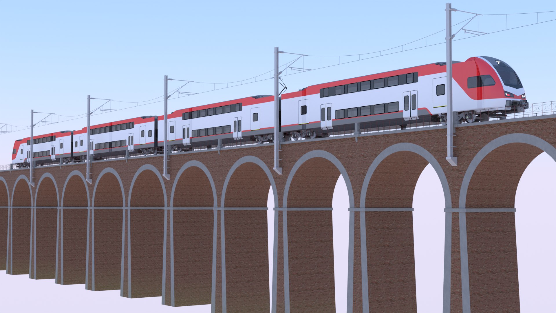 3D Model Stadler Kiss USA On Viaduct - TurboSquid 2302984
