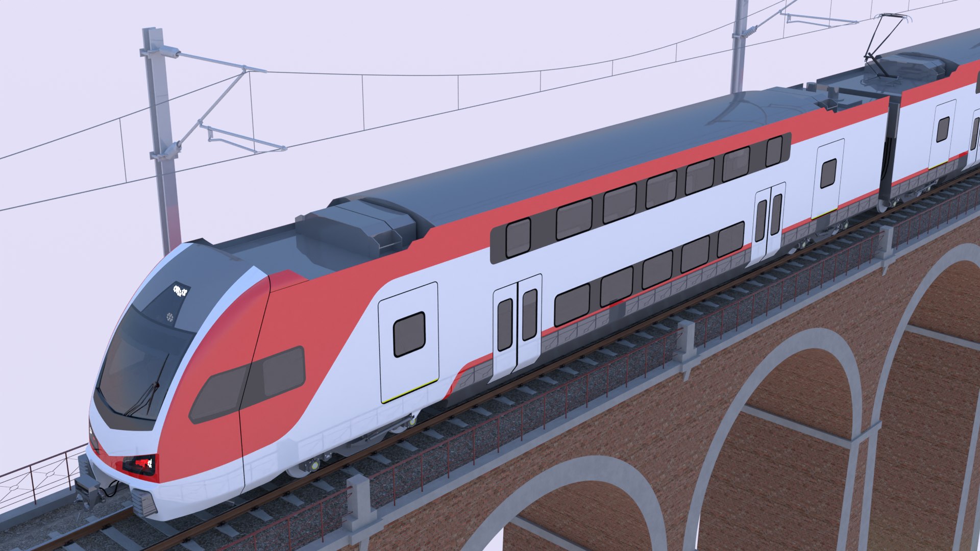 3D Model Stadler Kiss USA On Viaduct - TurboSquid 2302984