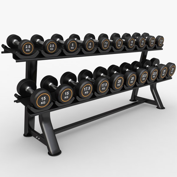 Gym dumbbell rack 3D model - TurboSquid 1426064