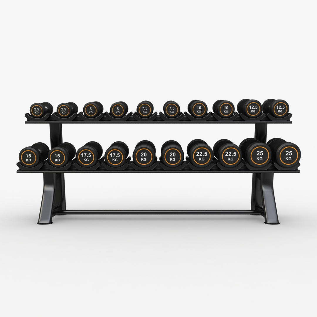 Gym Dumbbell Rack 3D Model - TurboSquid 1426064