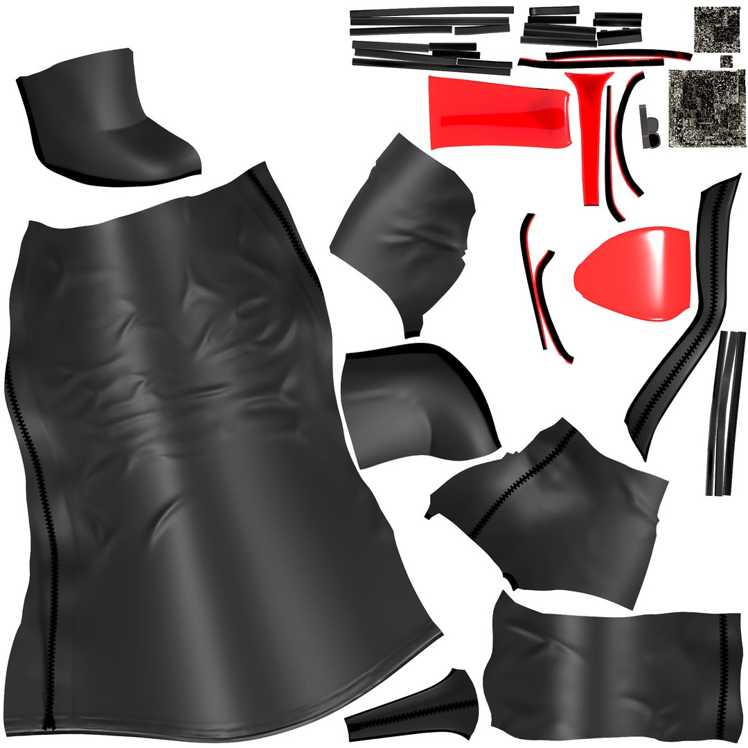 Black Leather Long Knee High Heel Boots Model - TurboSquid 1931740