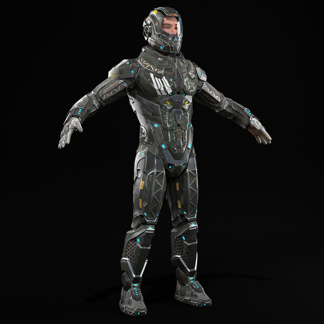 sci-fi armor 3d max