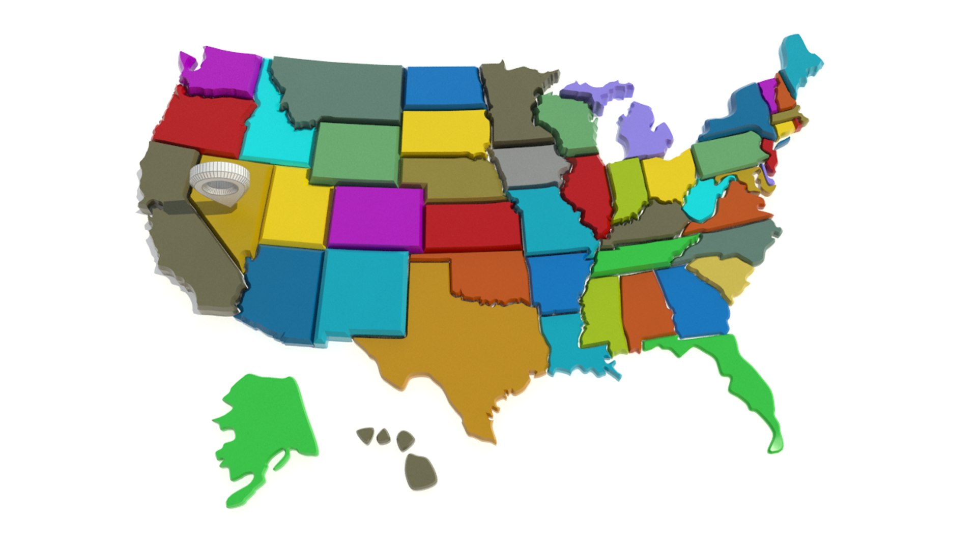 3d Usa State