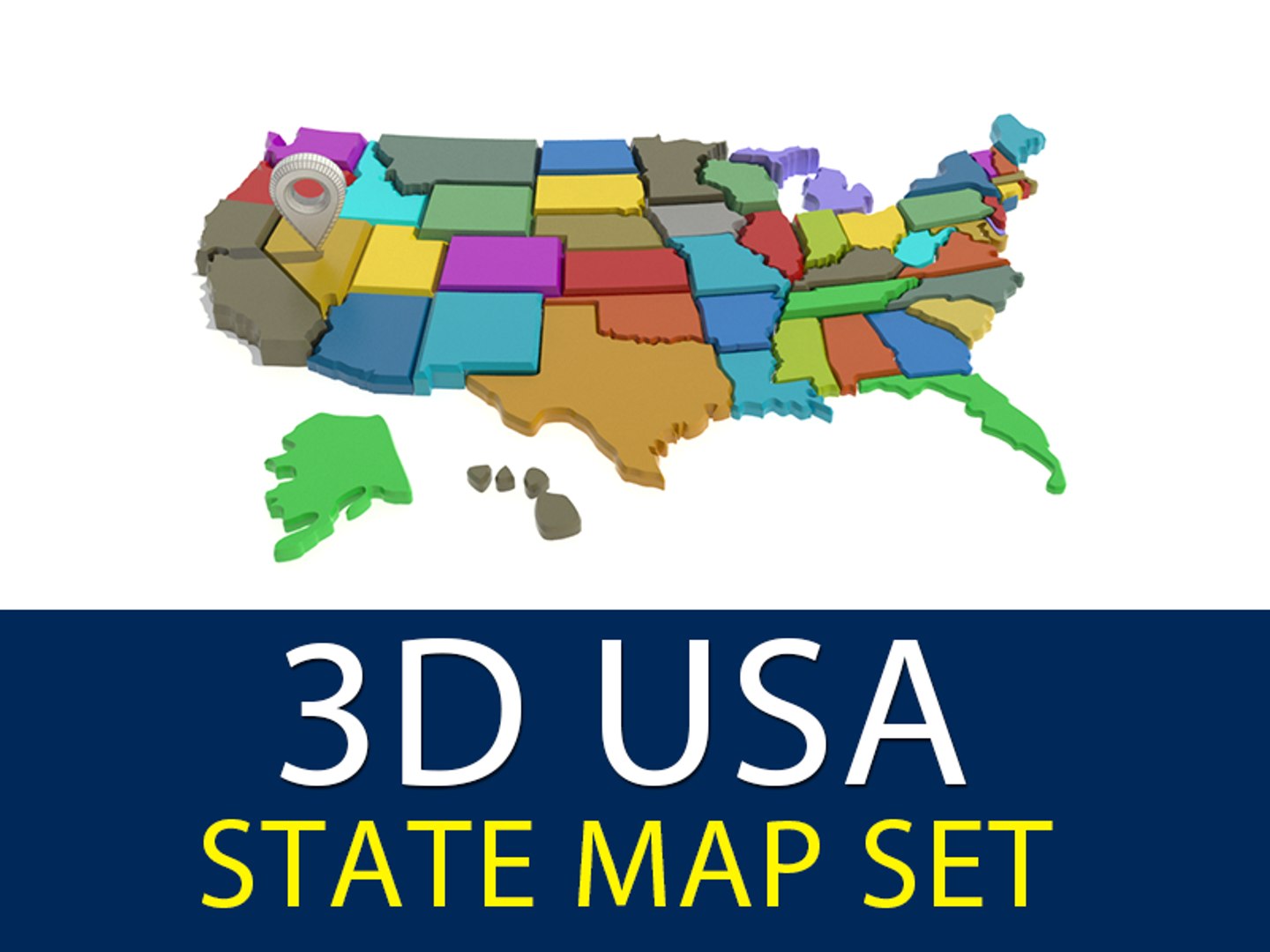 3d Usa State
