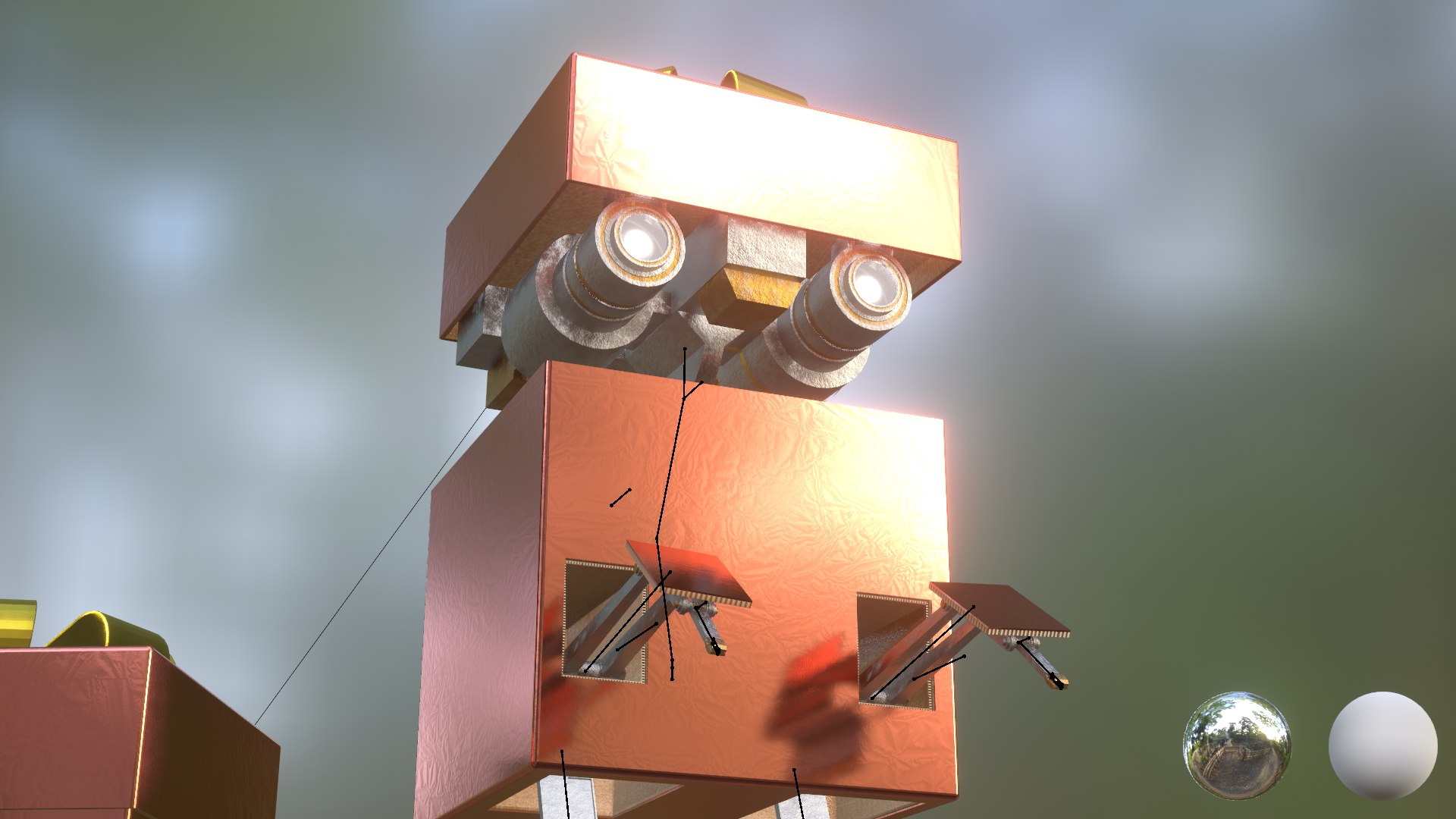 3D Model Gift Present Robot Rigged Low-poly - TurboSquid 2004149