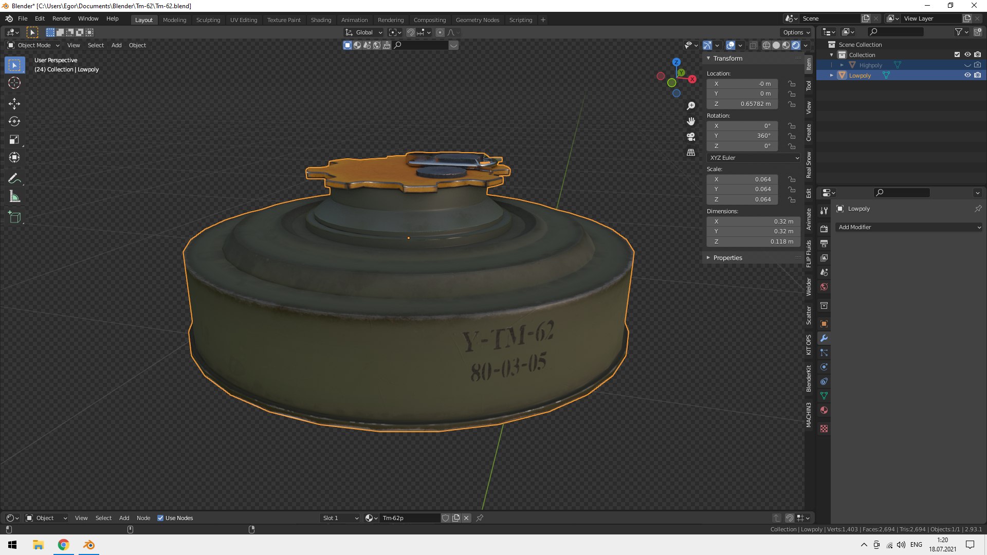 3D Soviet Anti-tank Mine TM-62M - TurboSquid 1761298