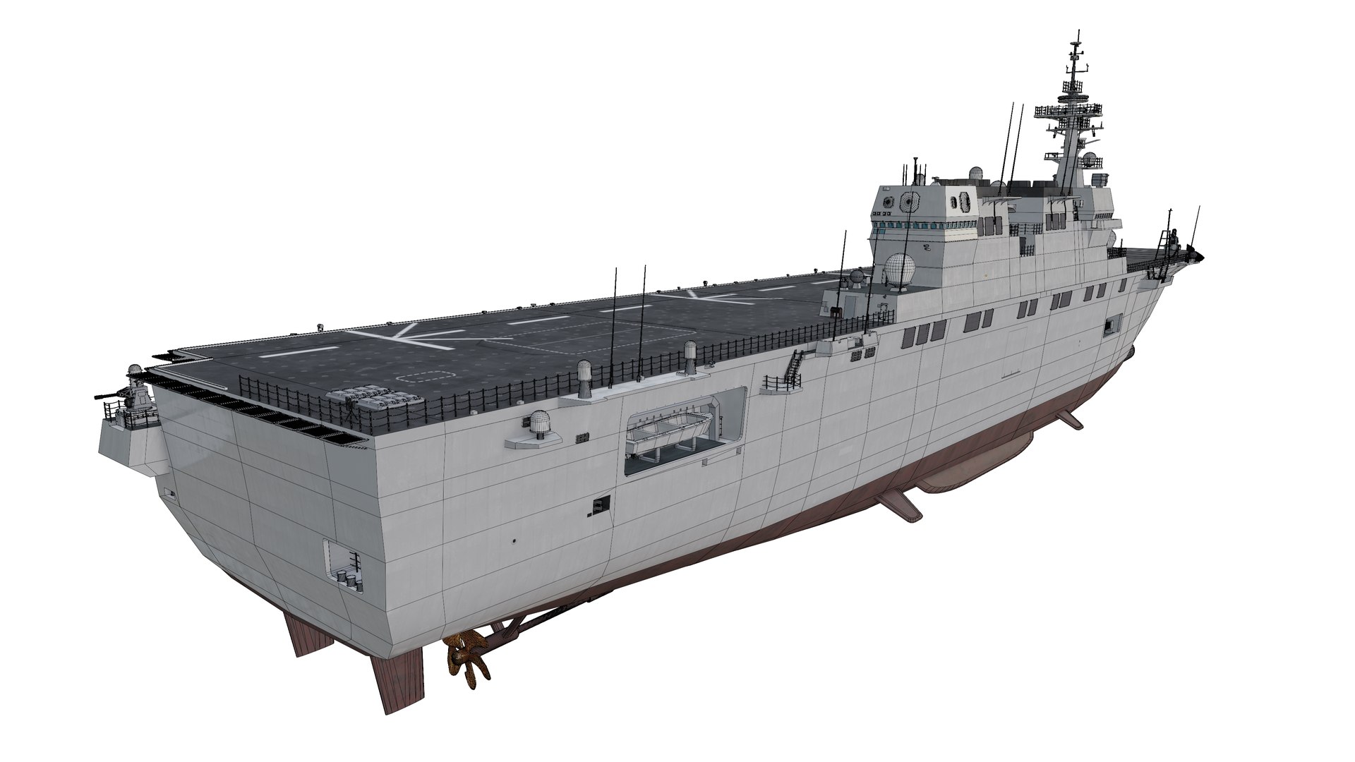 JMSDF Hyuga class helicopter carrier 3D - TurboSquid 2151505