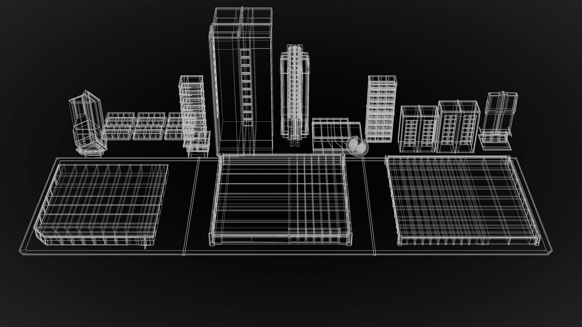 3D Neo-Modern Building Kitbash - TurboSquid 1896494