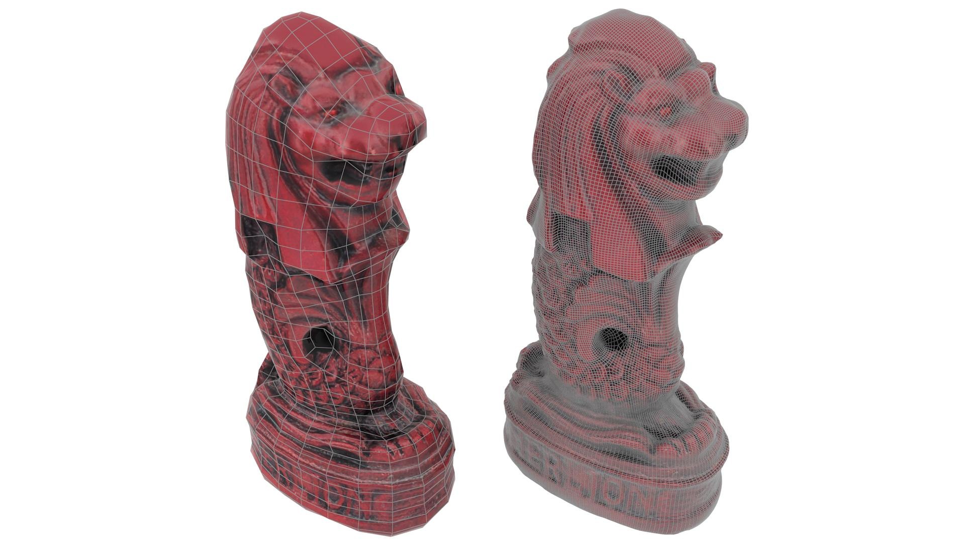 3d Model Merlion Figurine - Versions