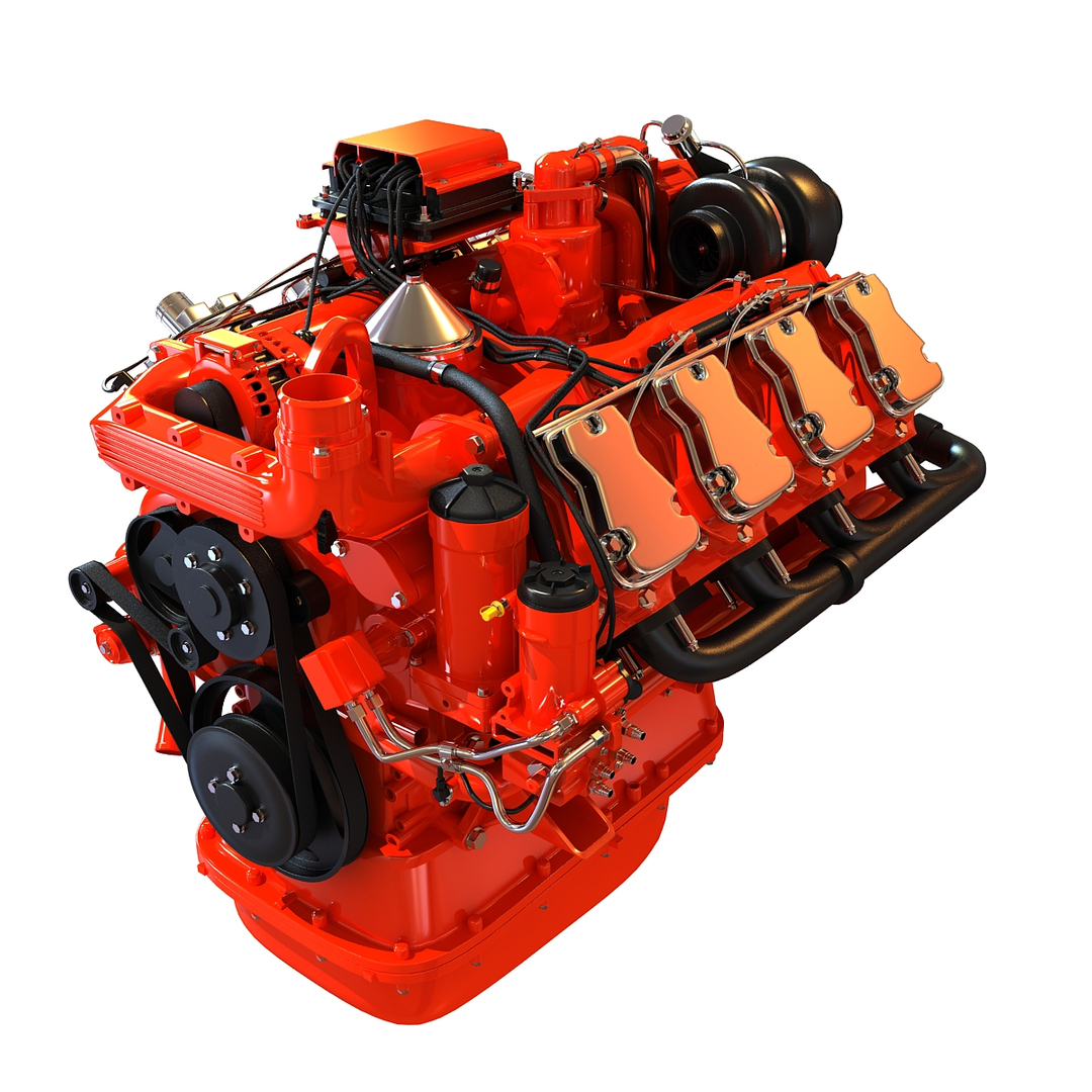 3d V8 Diesel Power Generation Model