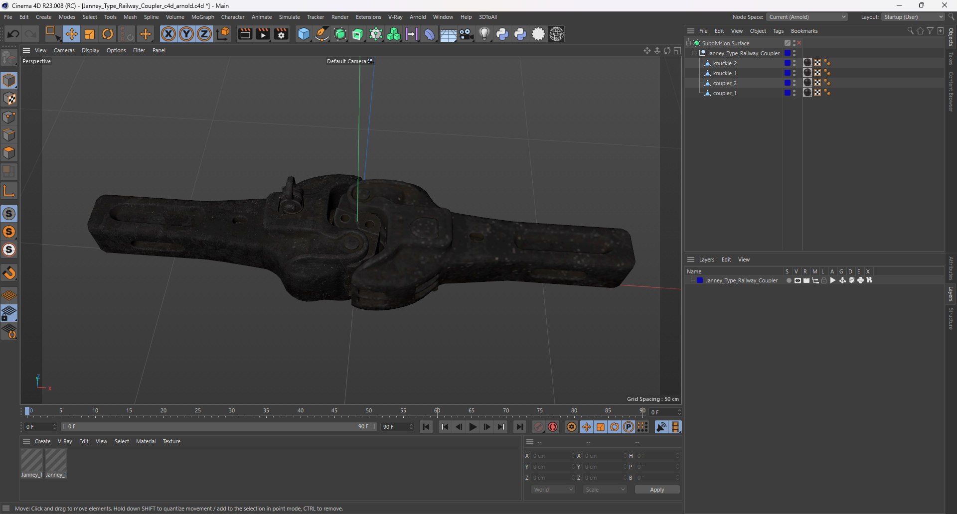 3D Model Janney Type Railway Coupler - TurboSquid 2308490