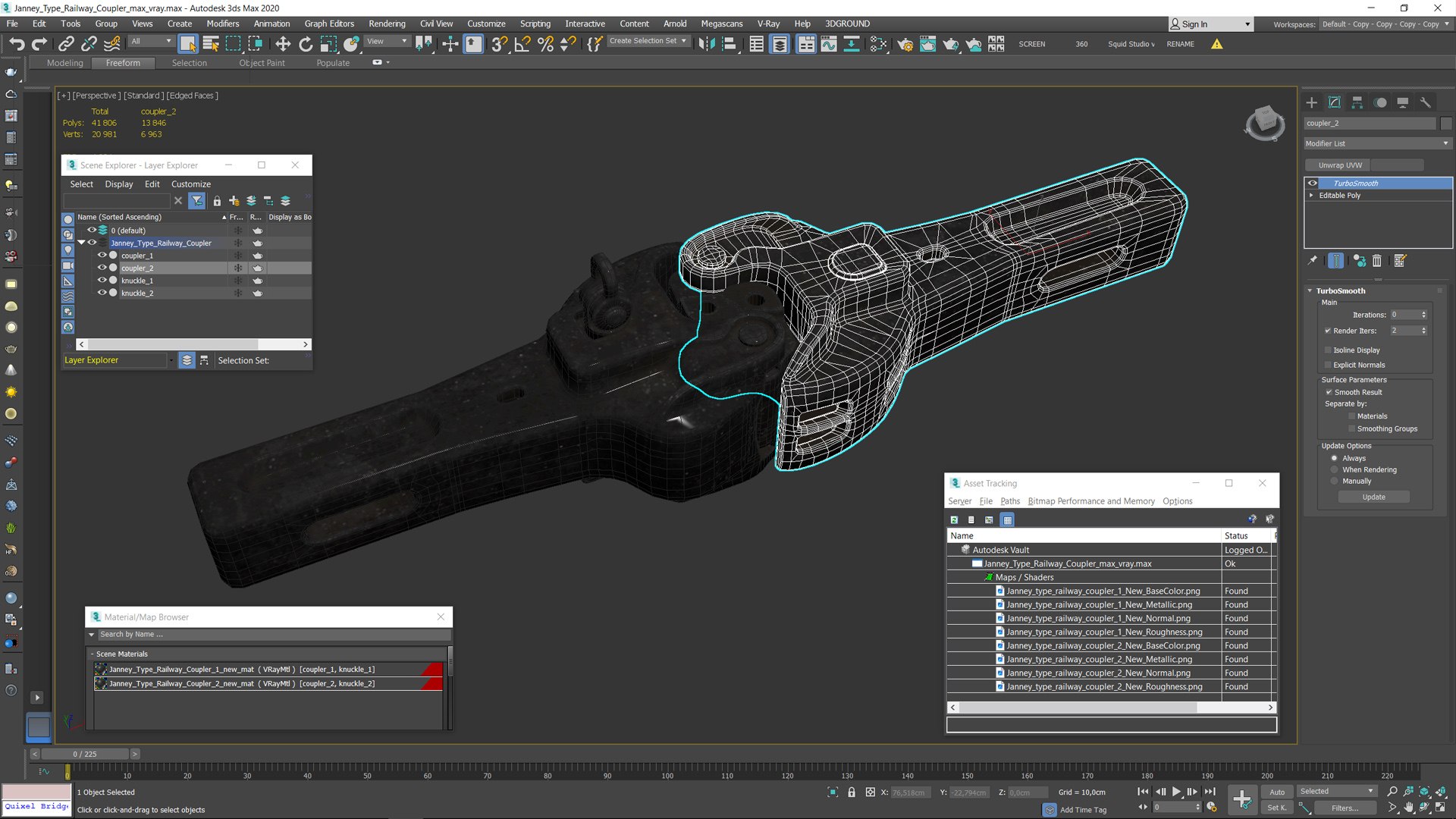 3D Model Janney Type Railway Coupler - TurboSquid 2308490
