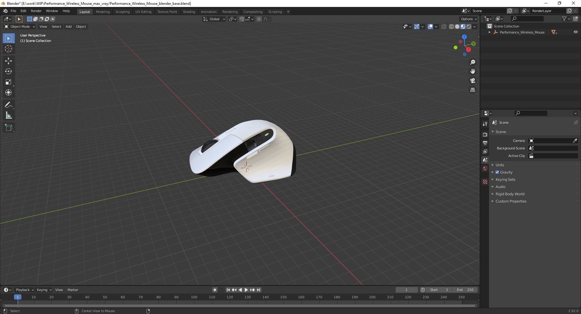 3D Model Performance Wireless Mouse - TurboSquid 2216736