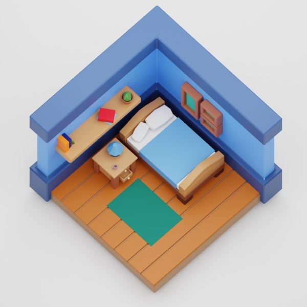 Isometric Bedroom 3D model - TurboSquid 1833181