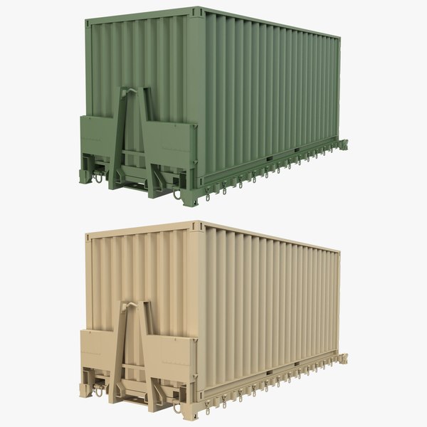 Military Container With Flat Rack 3D model - TurboSquid 1935316