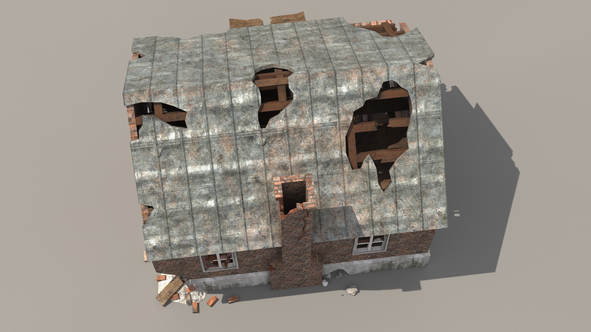 3D Destroyed Zombie Country House Model - TurboSquid 2300536