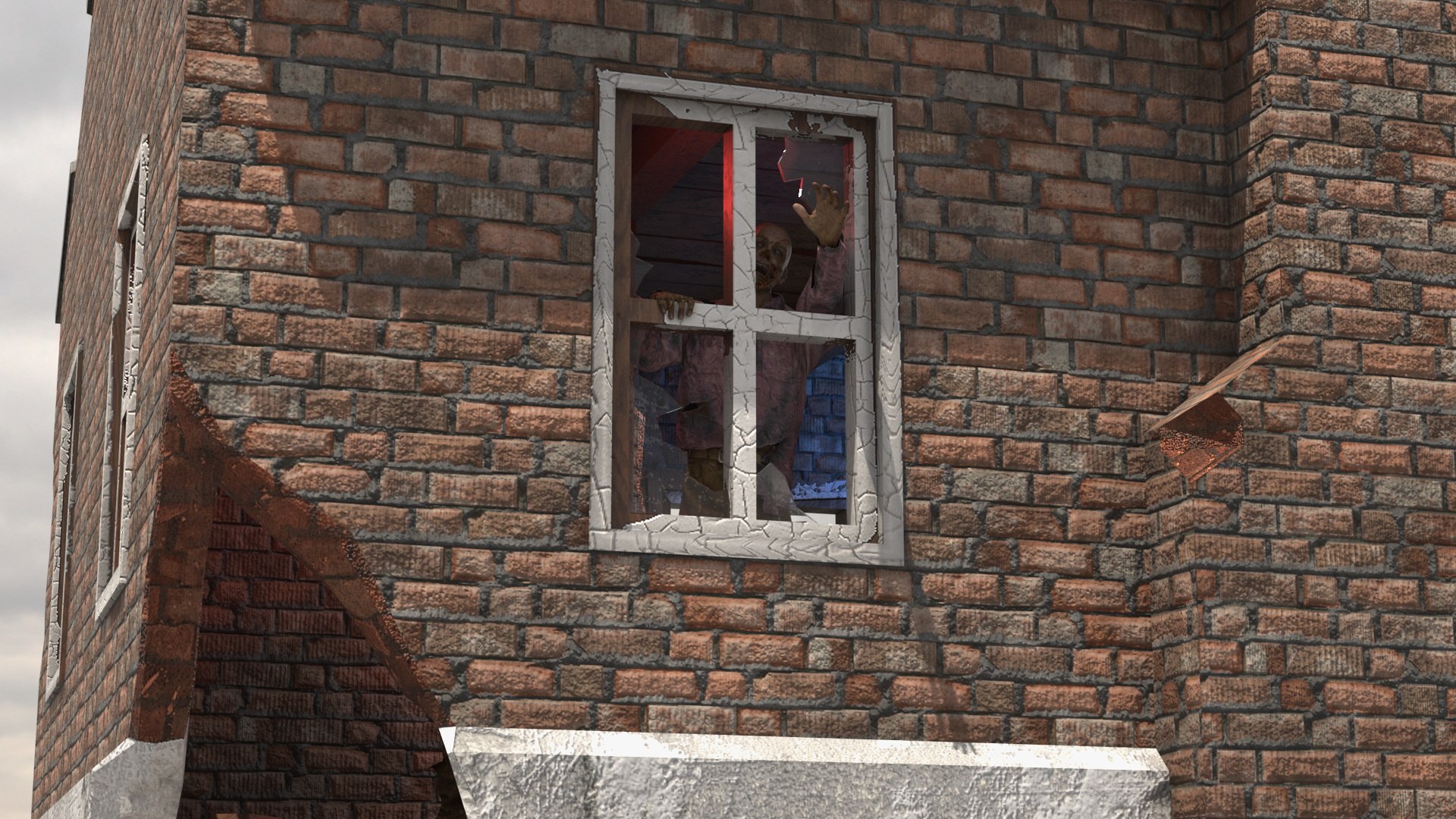 3D Destroyed Zombie Country House Model - TurboSquid 2300536