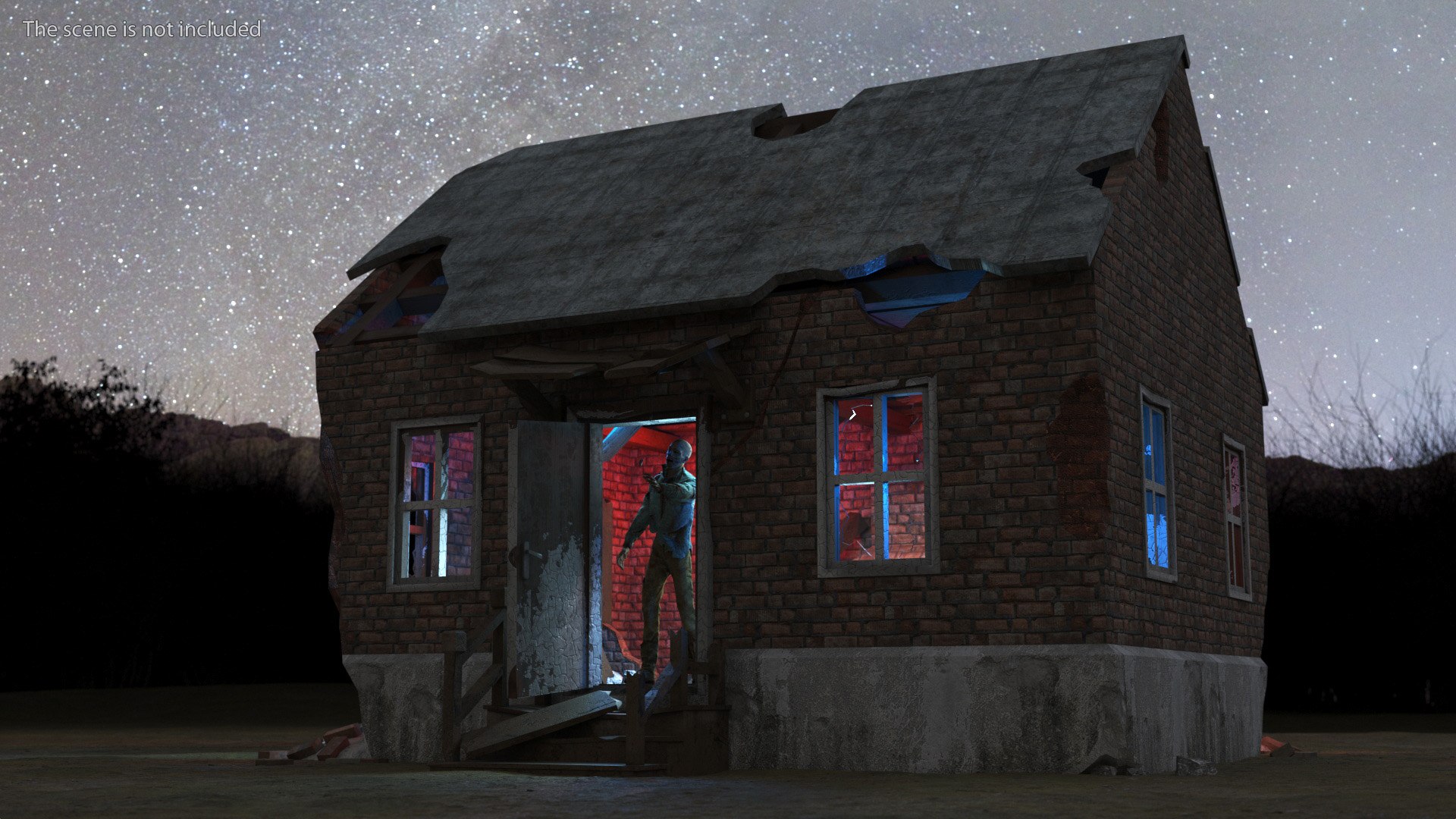 3D Destroyed Zombie Country House Model - TurboSquid 2300536