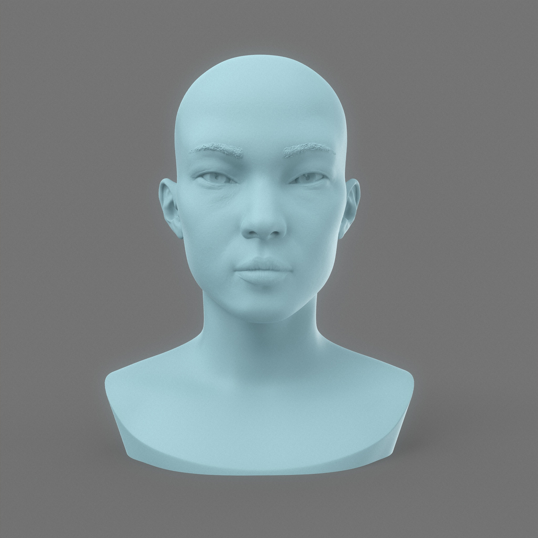 Asian Girl Head Print Ready 3D Model - TurboSquid 1948300
