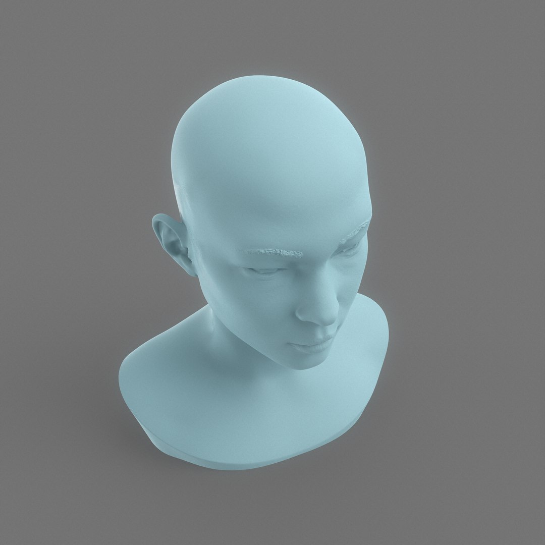 Asian Girl Head Print Ready 3D Model - TurboSquid 1948300