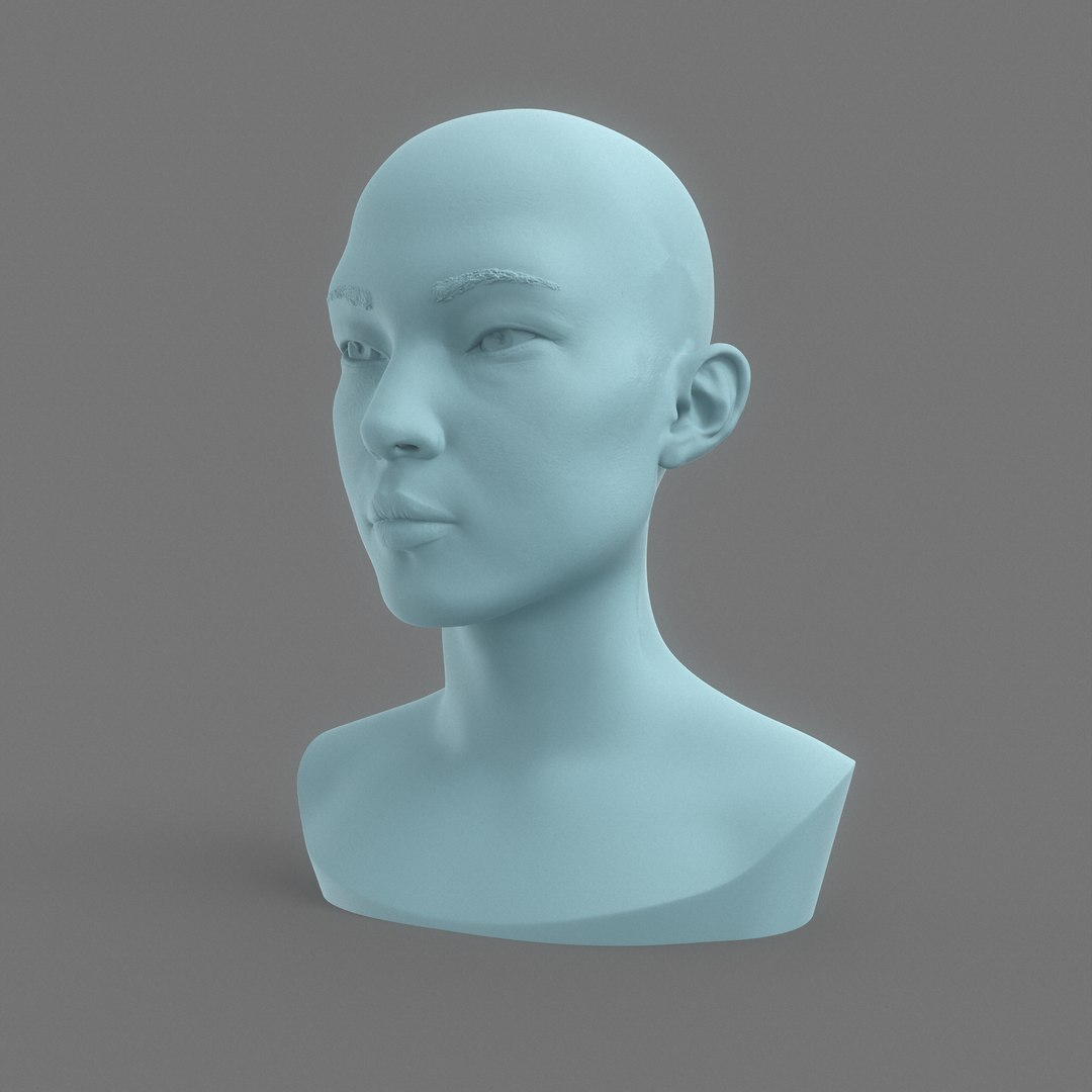 Asian Girl Head Print Ready 3D Model - TurboSquid 1948300